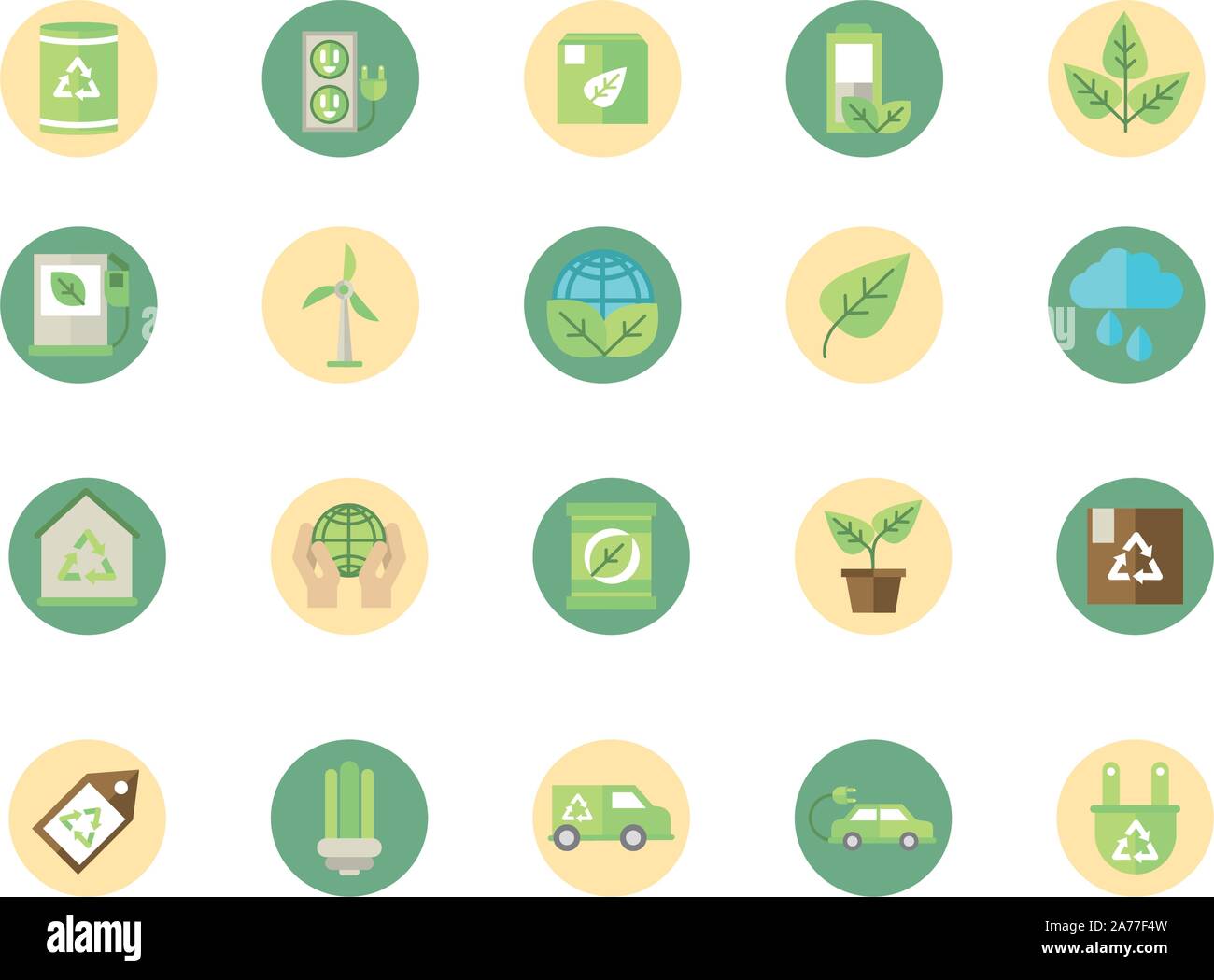 ecological green energy block icons collection vector illustration ...