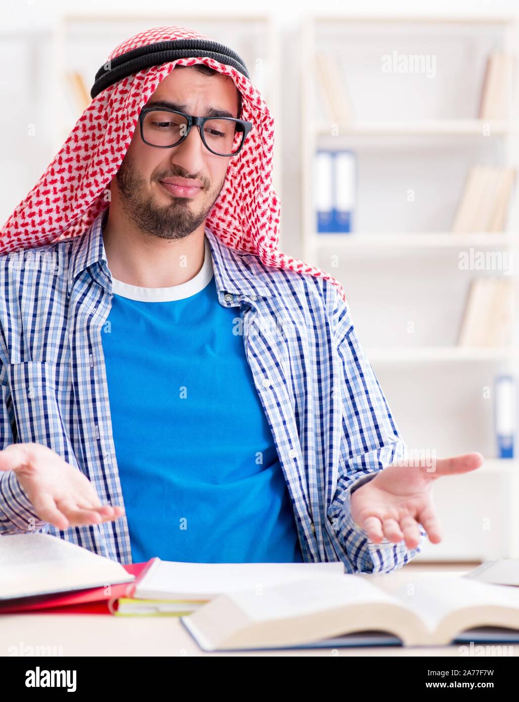 The arab student preparing for university exams Stock Photo - Alamy