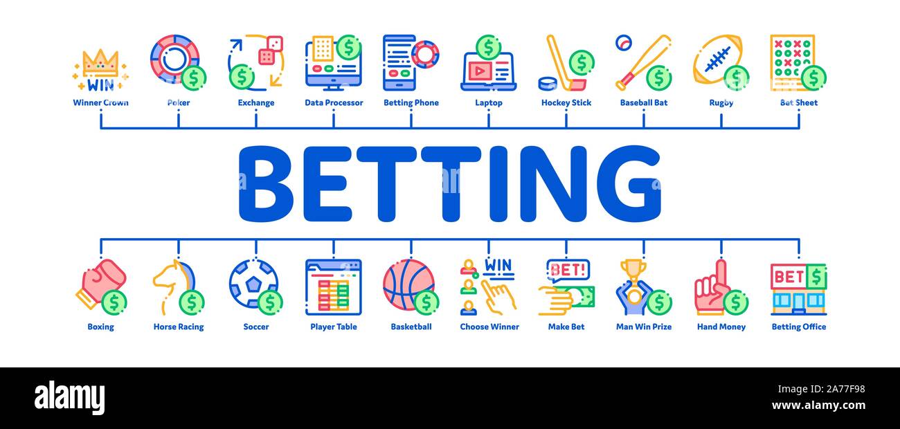 Betting And Gambling Minimal Infographic Banner Vector Stock Vector ...