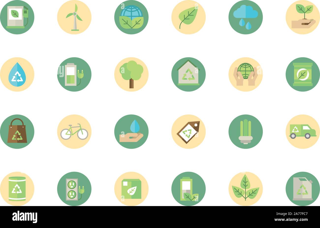 ecological green energy block icons collection vector illustration ...