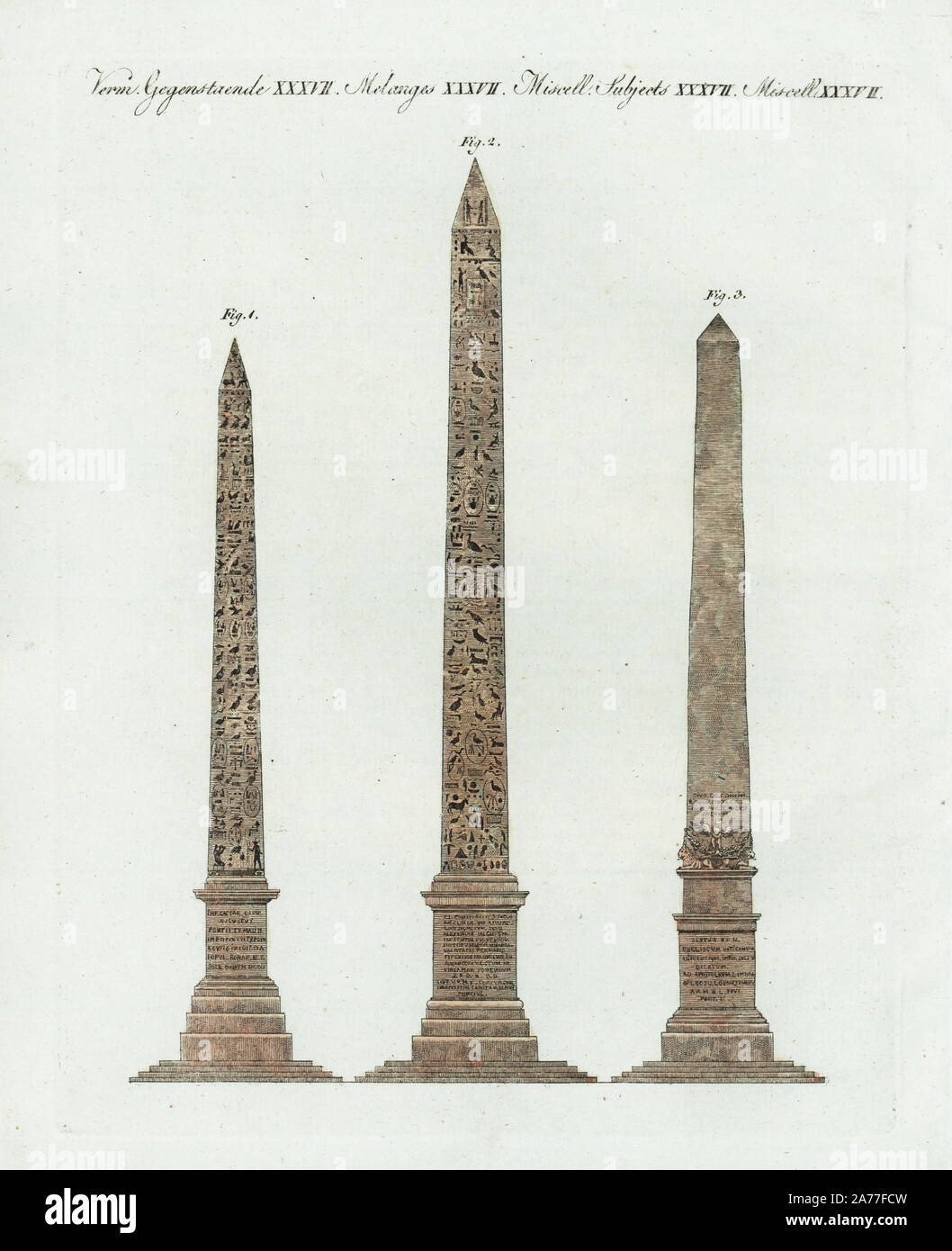 Egyptian obelisks from Heliopolis in Rome. Obelisk brought by Emperor ...