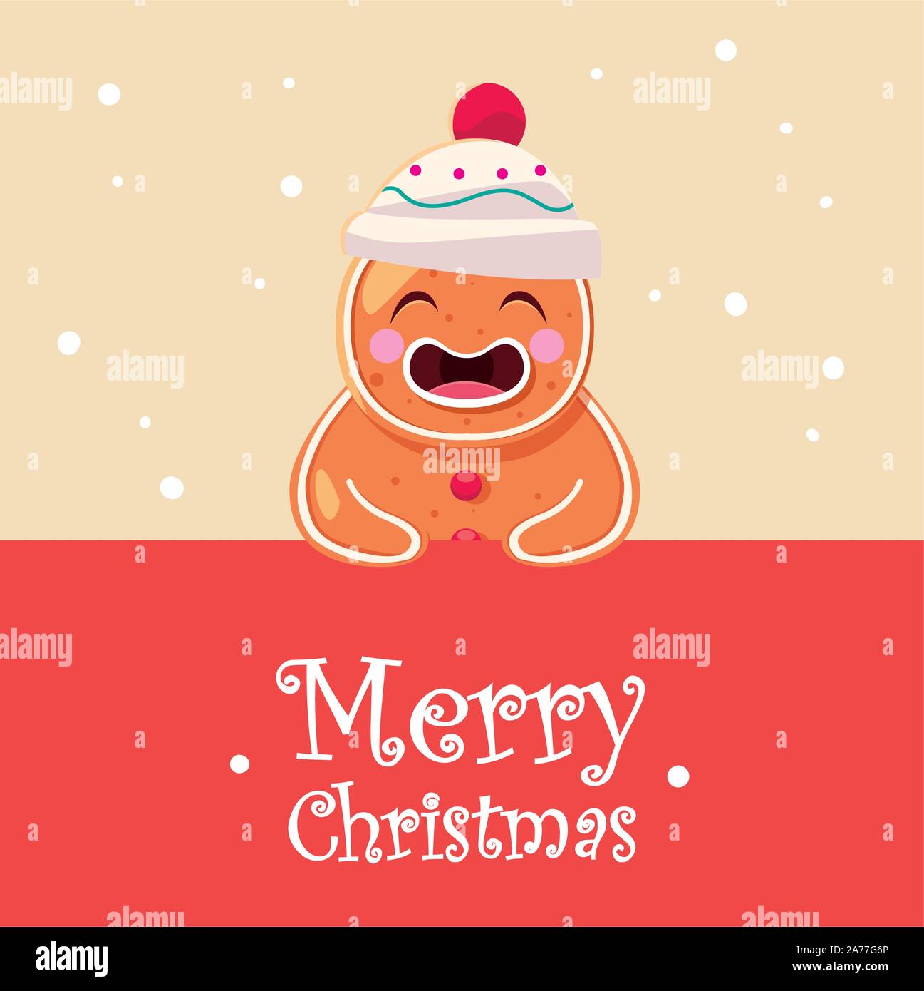 gingerbread man cartoon design, Merry christmas season decoration card ...