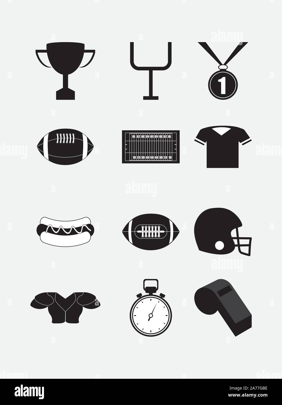 american football icon set pack, High Quality variety symbols Vector ...