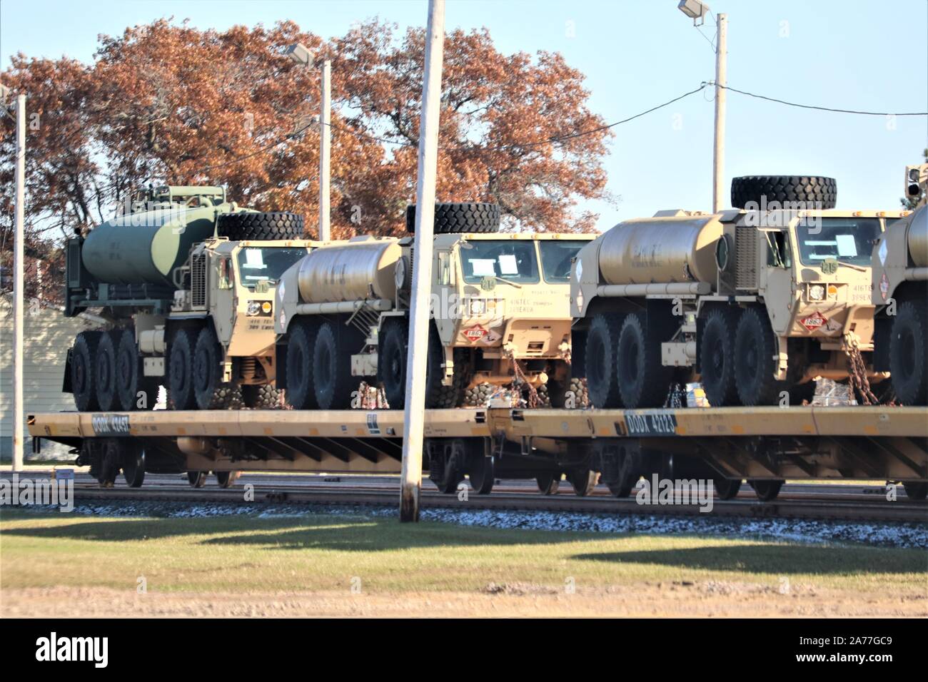 Military vehicles and equipment belonging to the 389th Engineer ...