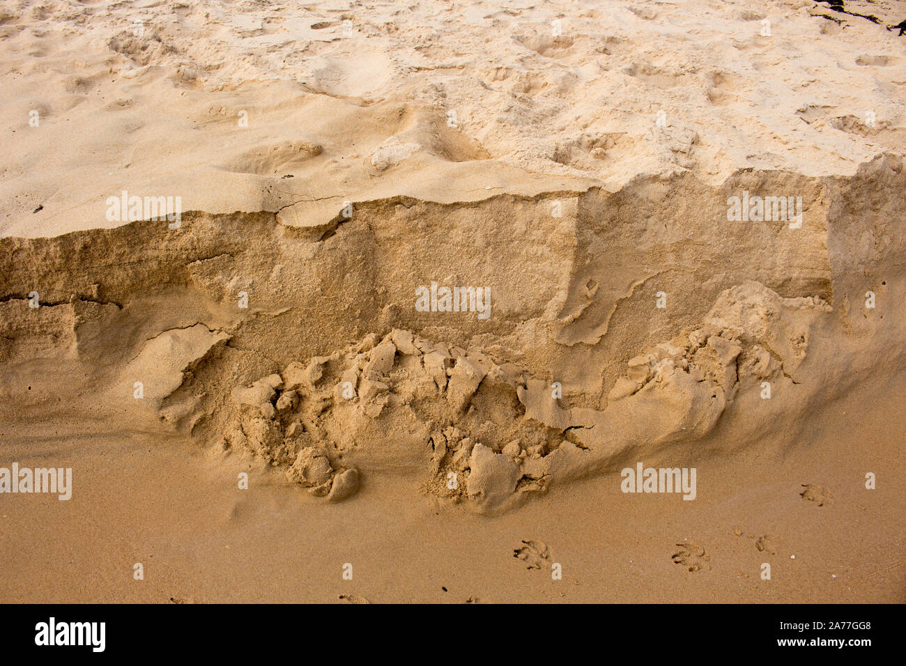 Sand patterns formations where Indian Ocean waves are lapping the sandy ...