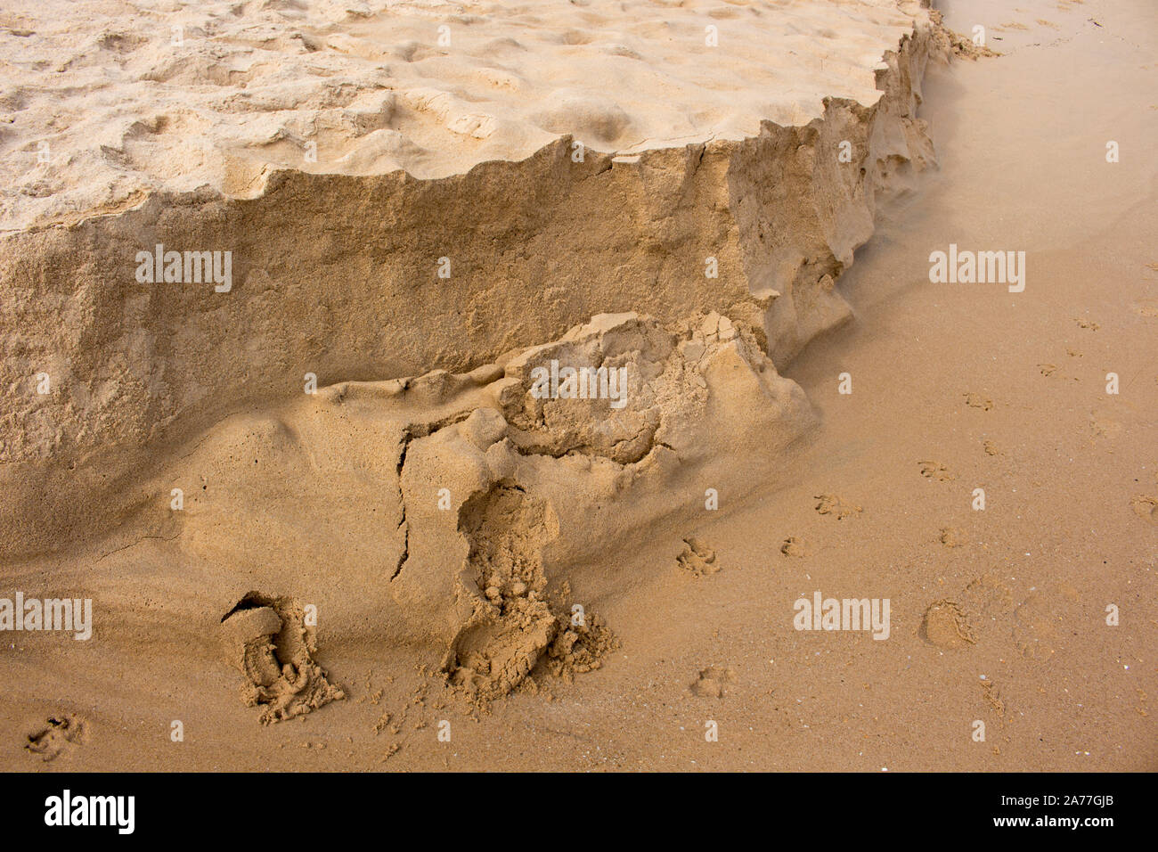 Sand patterns formations where Indian Ocean waves are lapping the sandy ...