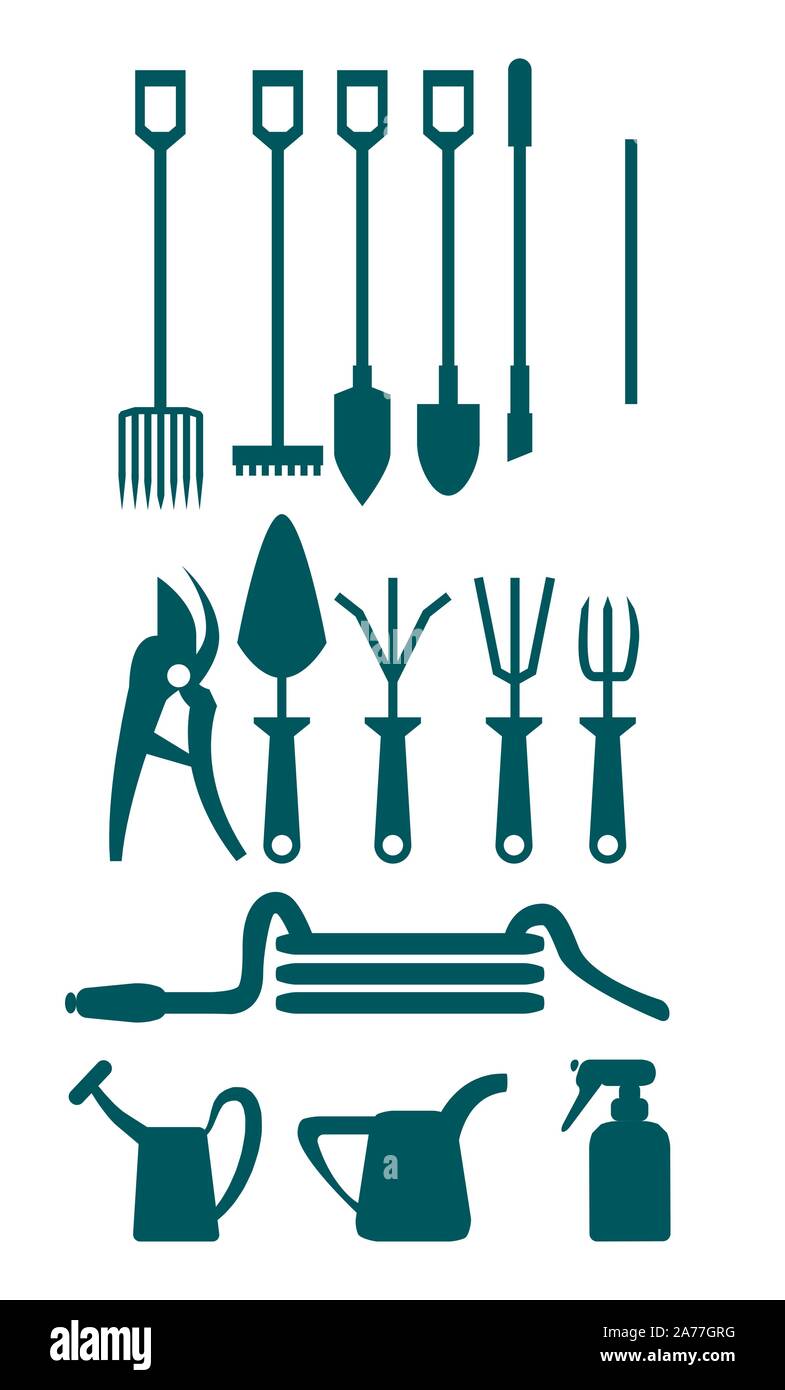 gardening tools icon set pack, High Quality variety symbols Vector ...