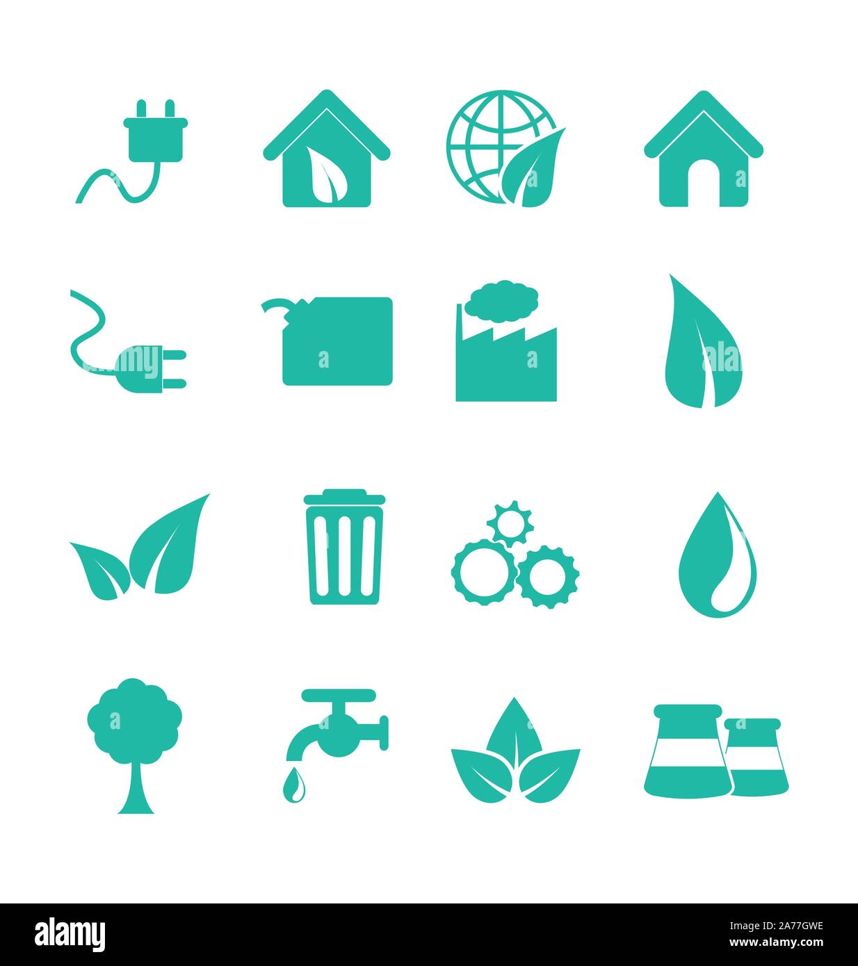 eco and energy icon set pack, High Quality variety symbols Vector ...