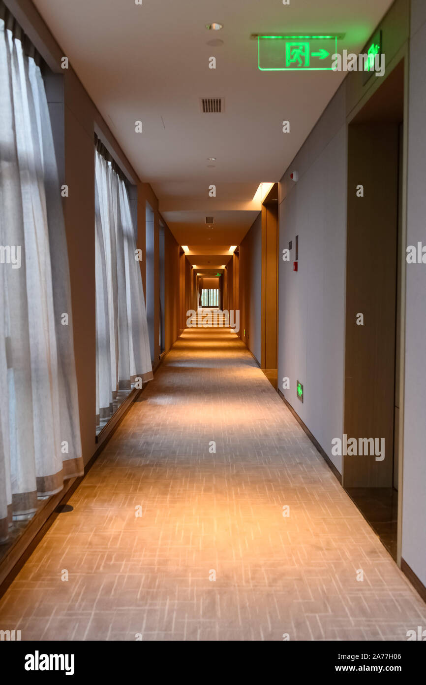 hall inside a hotel between the rooms Stock Photo - Alamy