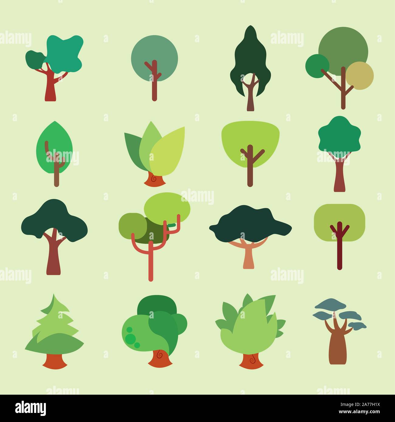 trees icon set pack, High Quality variety symbols Vector illustration ...