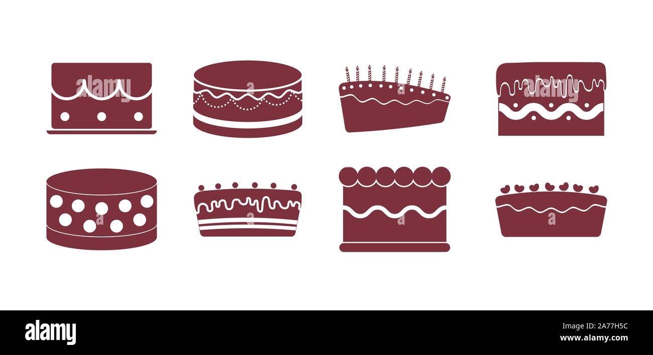 cake icon set pack, High Quality variety symbols Vector illustration ...