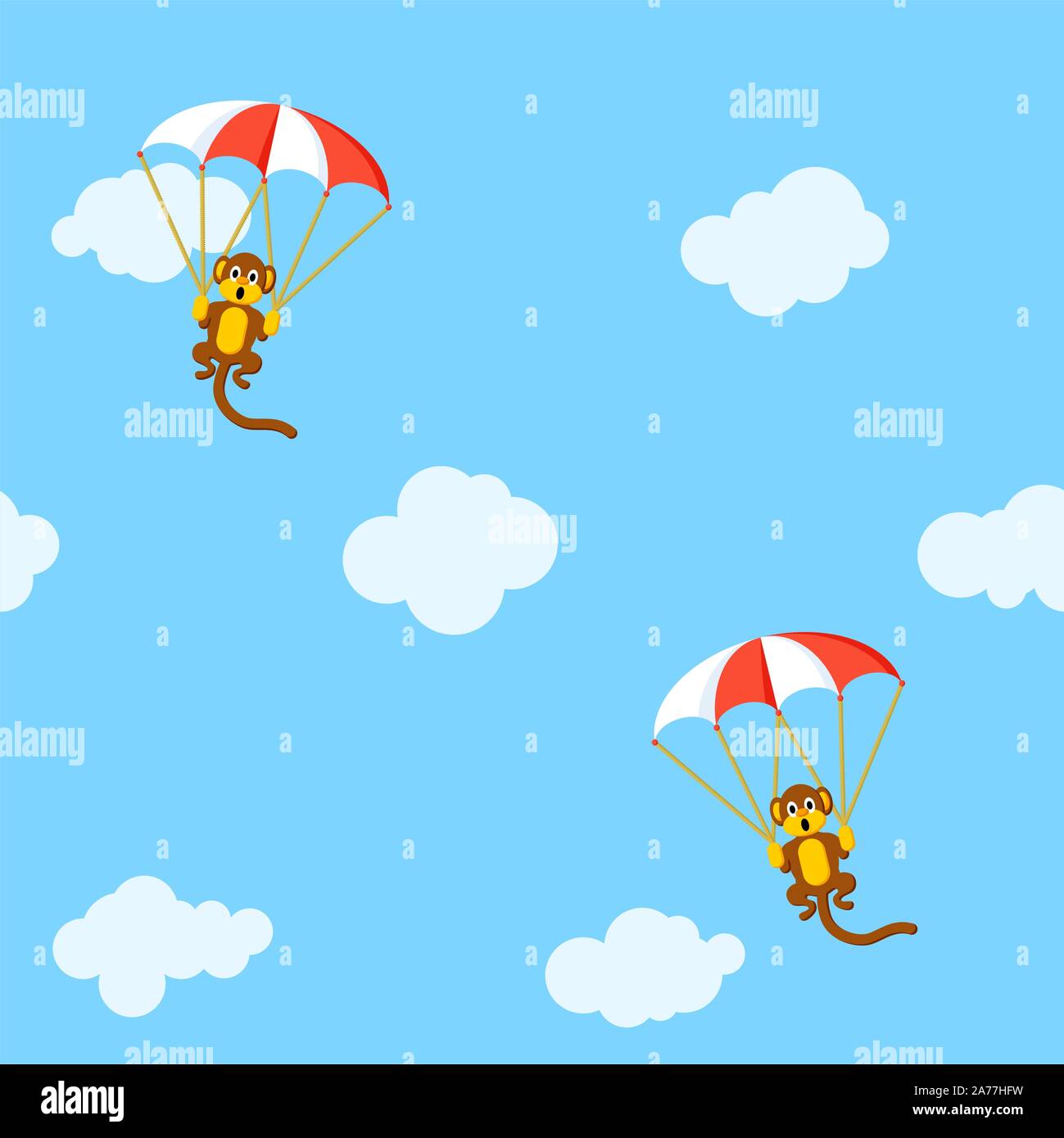 Pattern of monkeys with parachute Stock Vector Image & Art - Alamy