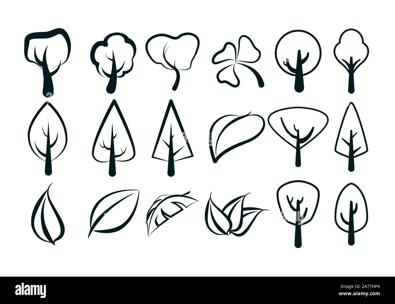 trees icon set pack, High Quality variety symbols Vector illustration ...