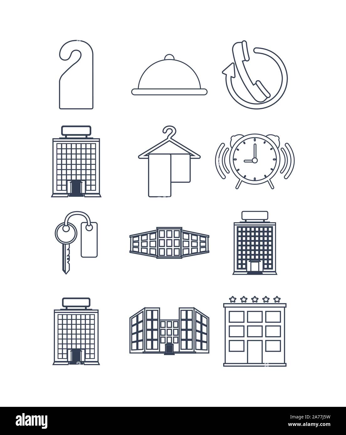 hotel icon set pack, High Quality variety symbols Vector illustration ...