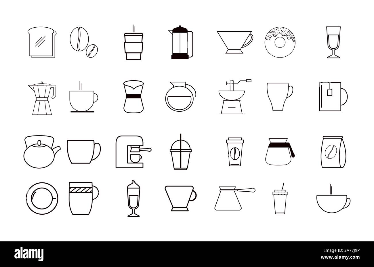 coffee icon set pack, High Quality variety symbols Vector illustration ...