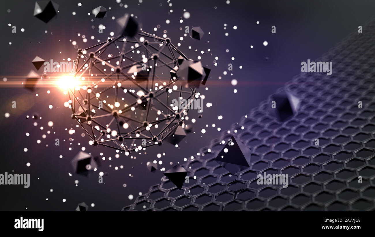 Fantastic abstract black space background. 3d rendering, 3d ...