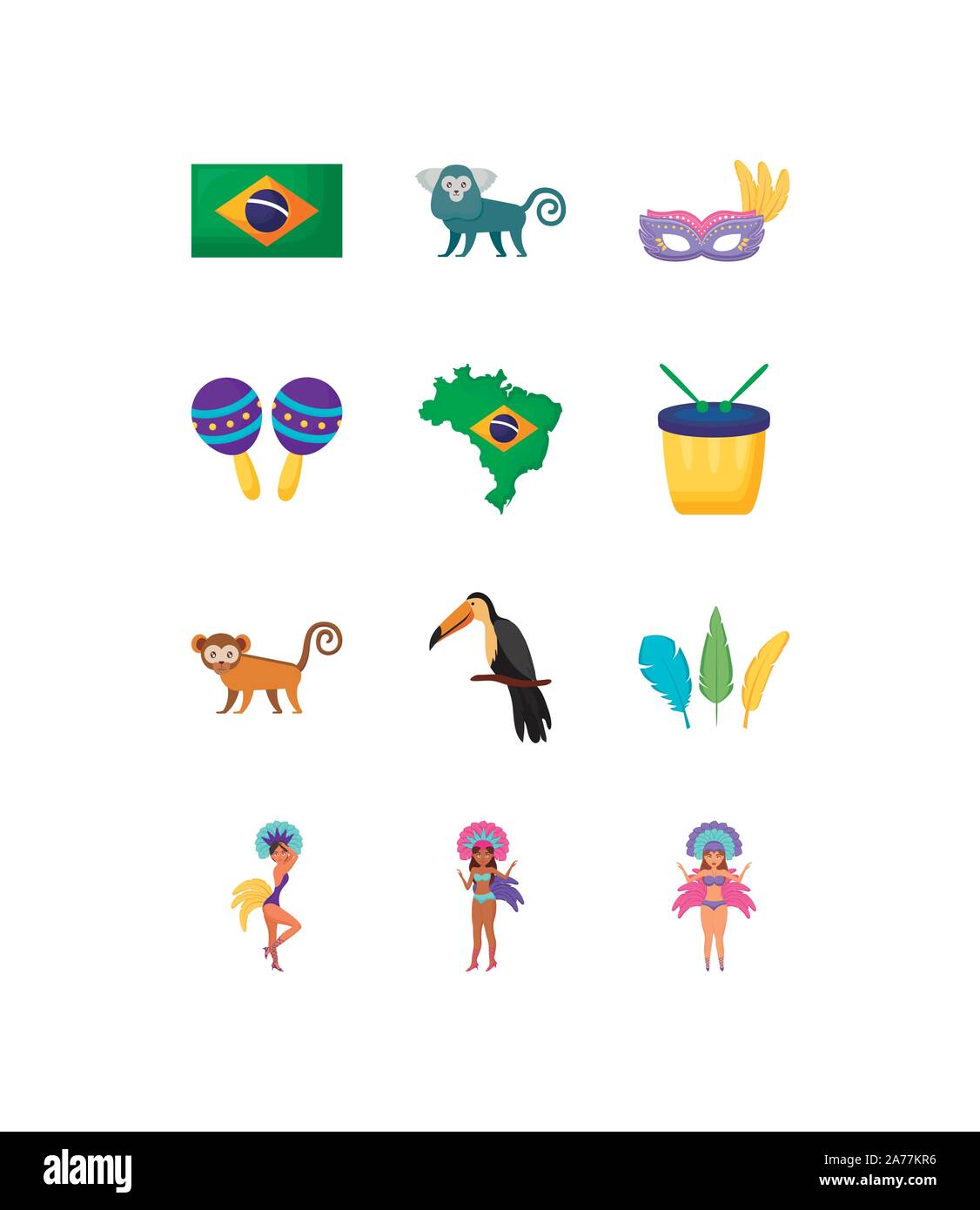 brazil icon set pack, High Quality variety symbols Vector illustration ...