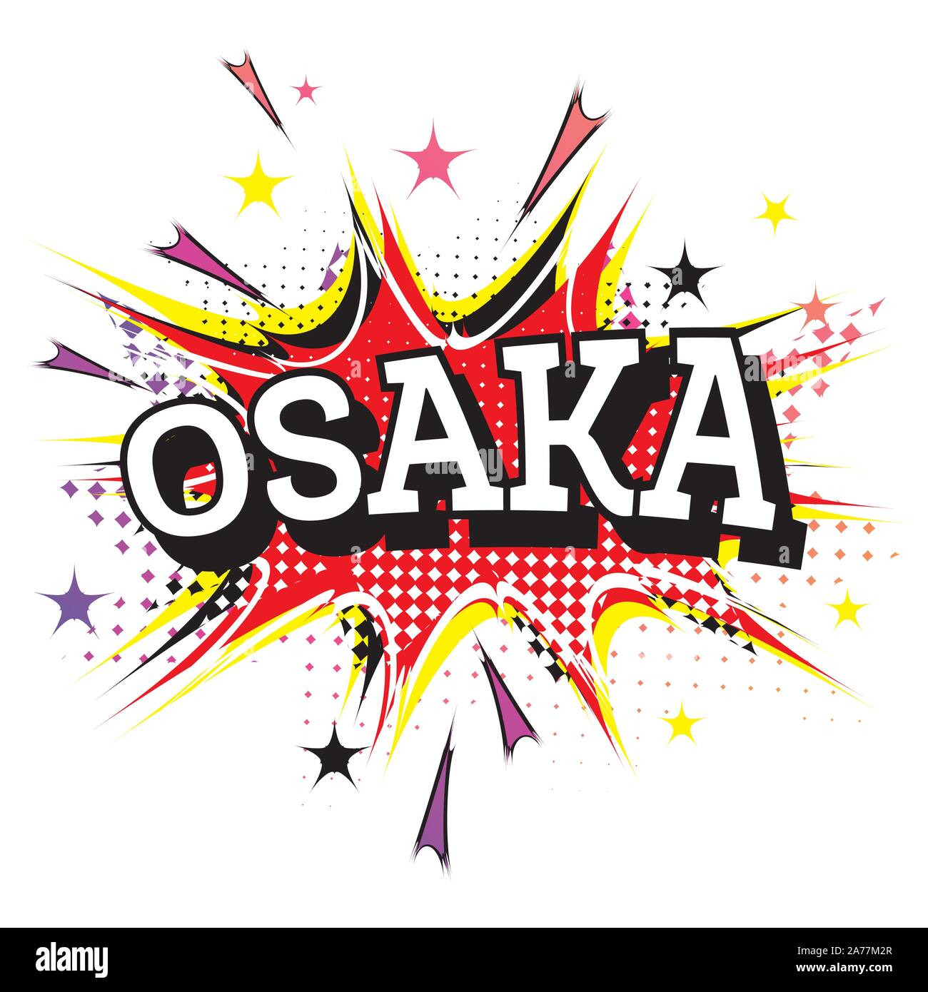 Osaka Comic Text in Pop Art Style Isolated on White Background. Vector ...