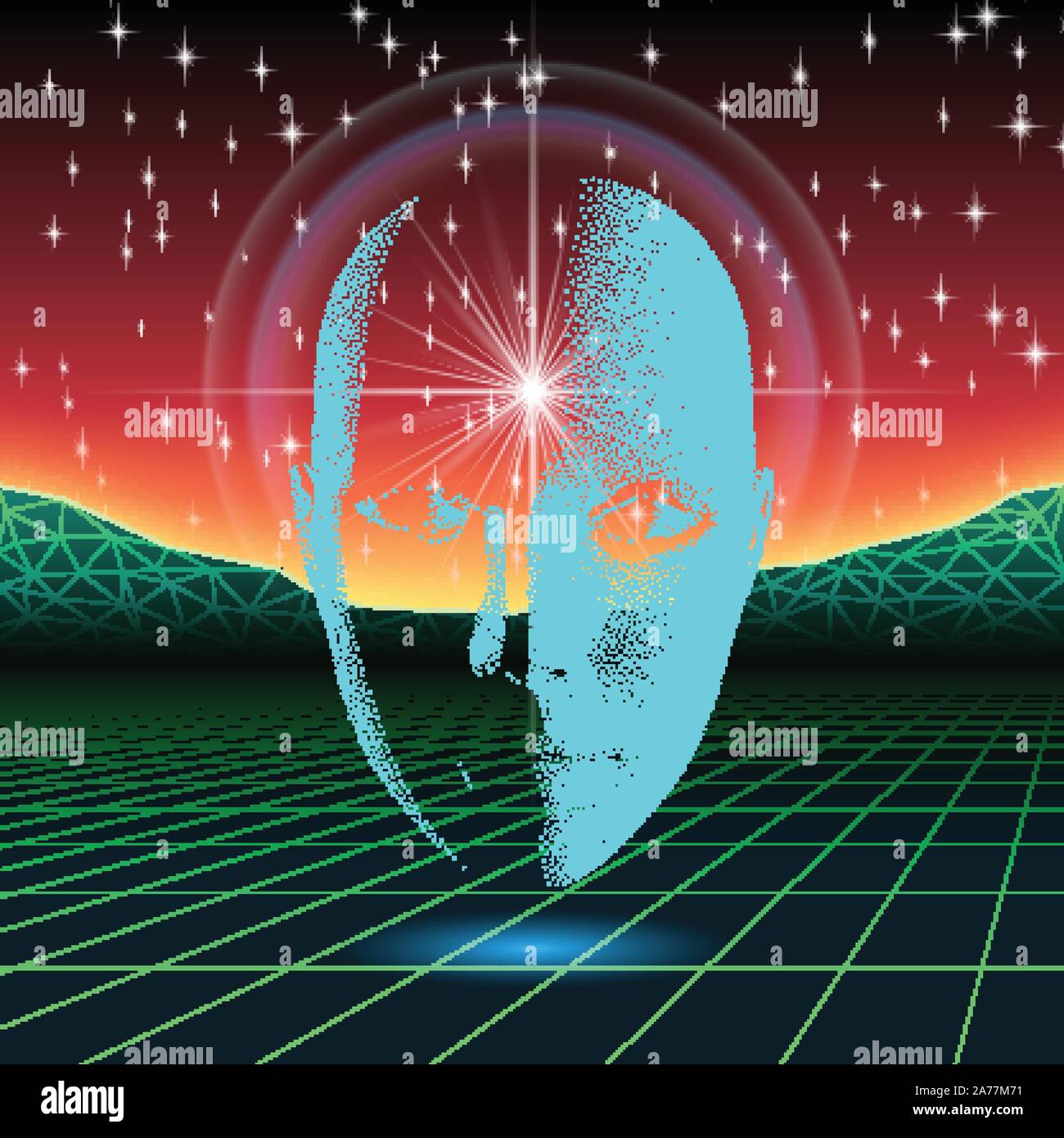 Retro wave portrait hi-res stock photography and images - Alamy