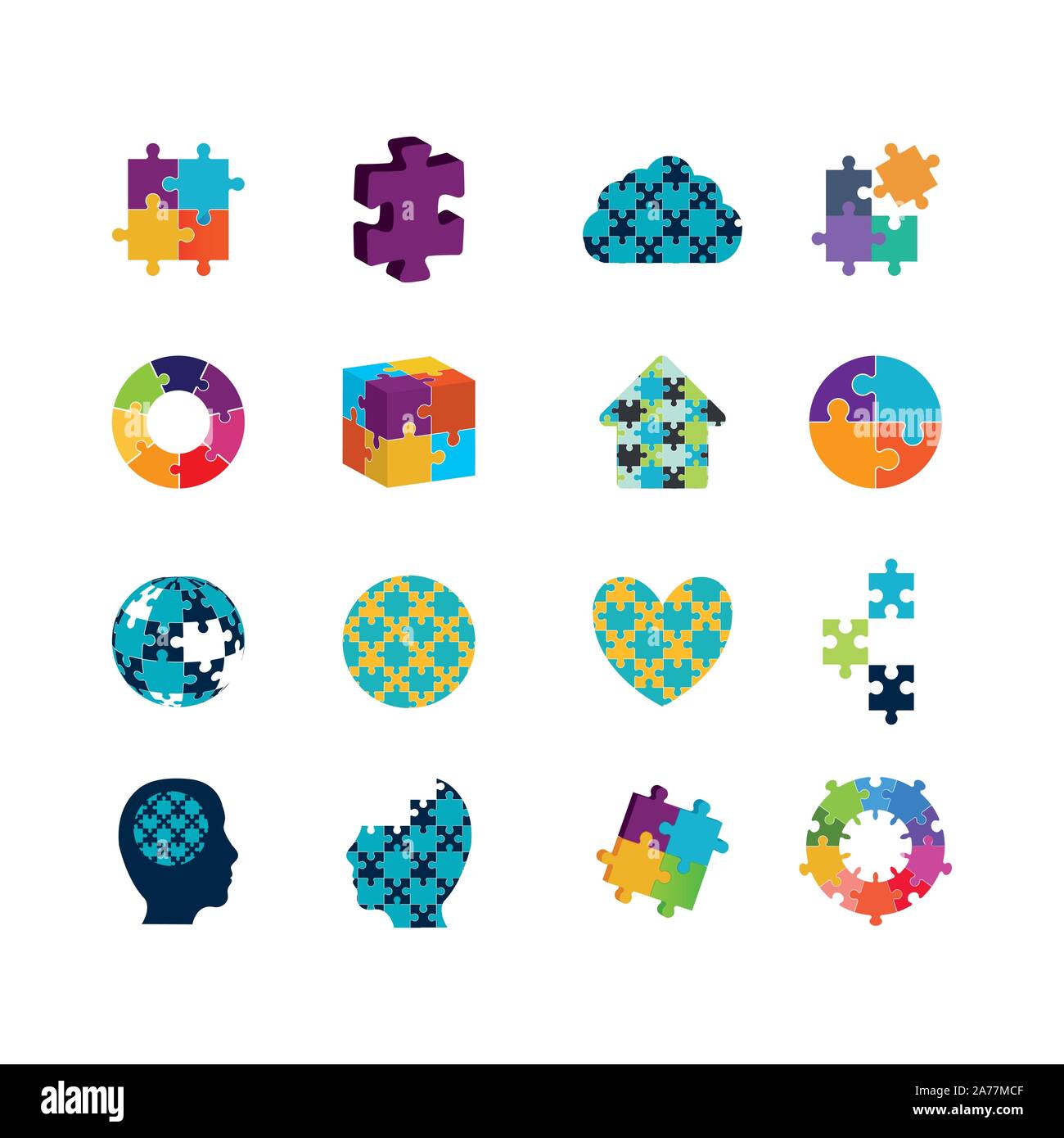 puzzle icon set pack, High Quality variety symbols Vector illustration ...