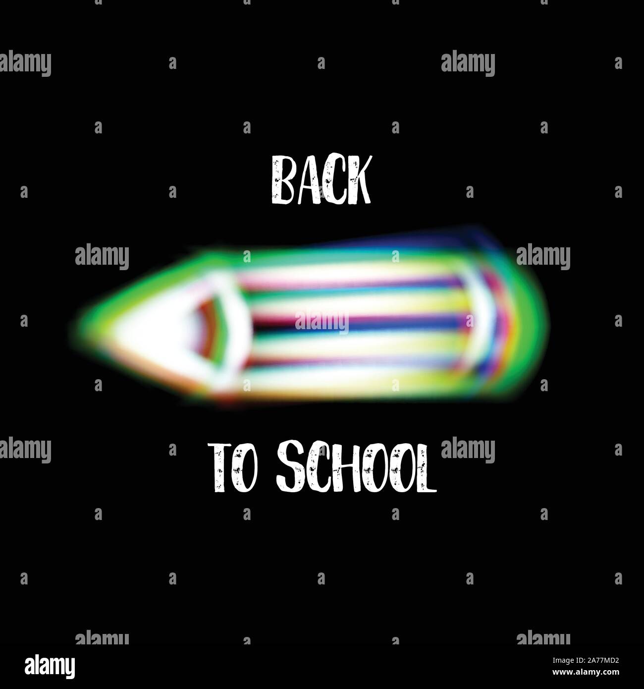 Pencil sign with color aberrations. Back to school icon Stock Vector ...