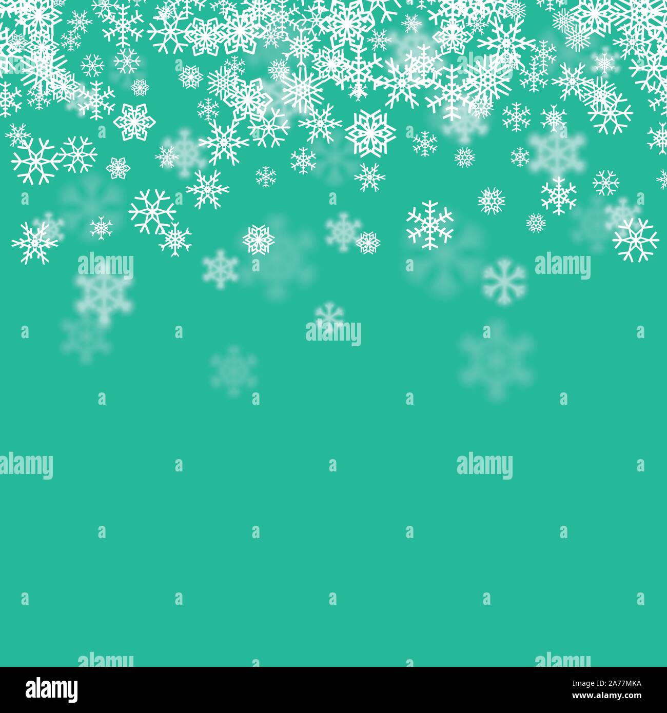 Christmas snow background with scattered snowflakes falling in winter ...