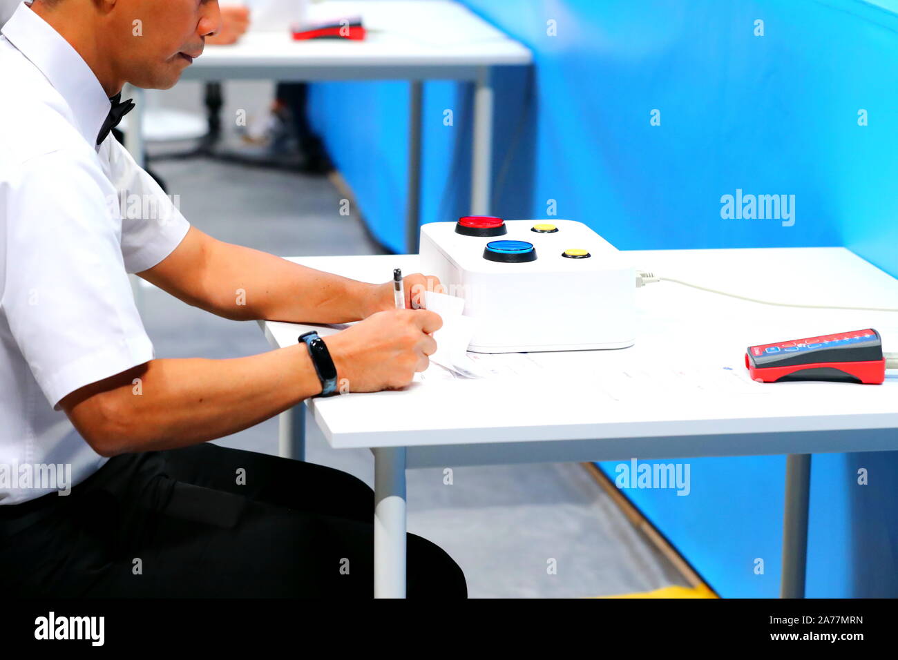 Tokyo, Japan. 31st Oct, 2019. Judge Monitoring System/General view ...