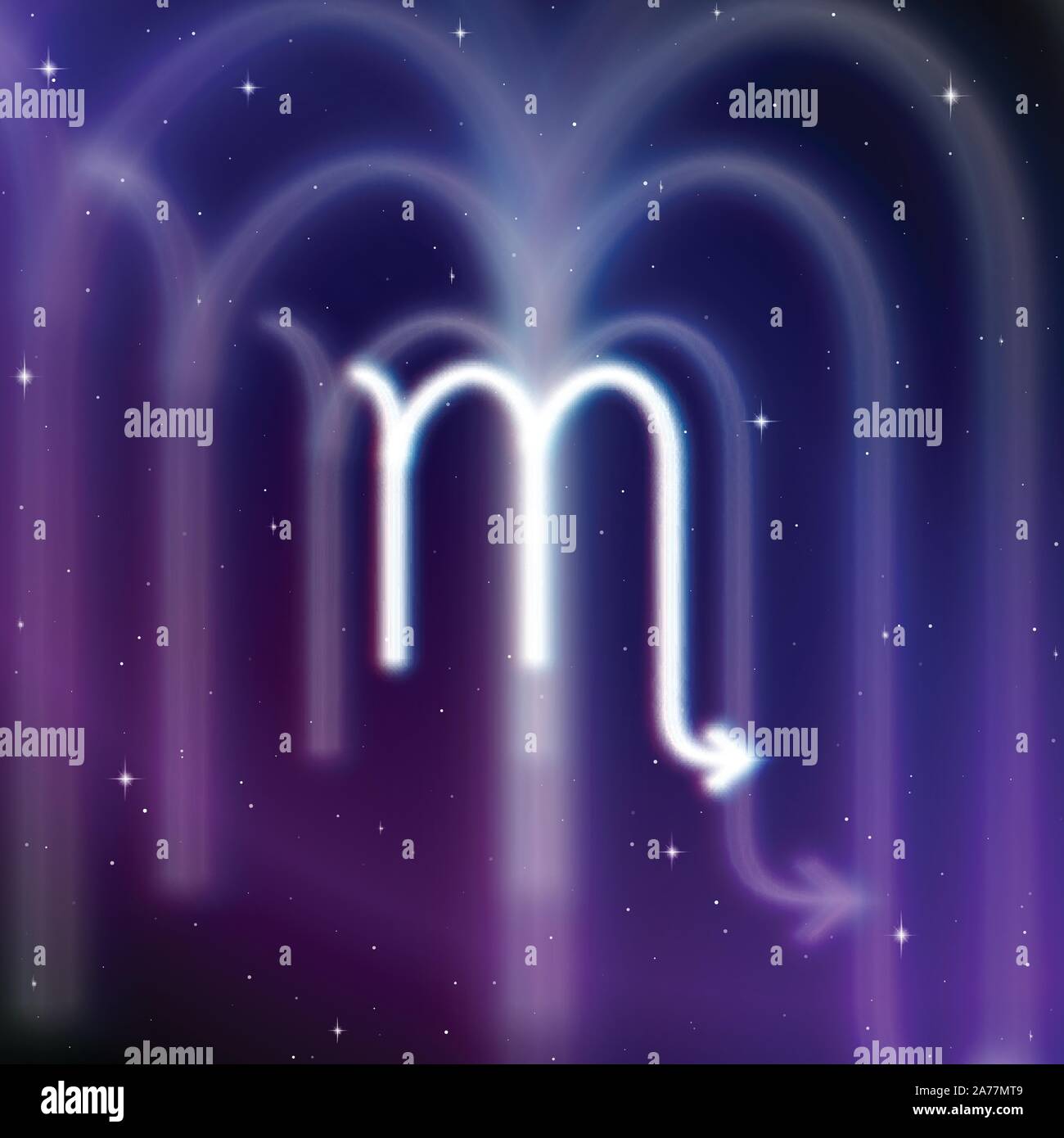 Astrology sign of Scorpio with mystic aura in universe. Magic icon ...