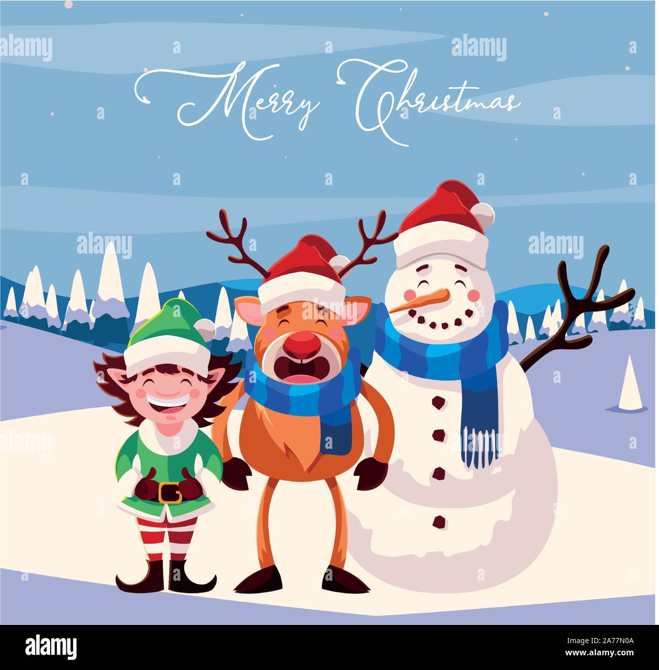 Cartoons design, Merry christmas season decoration card invitation ...