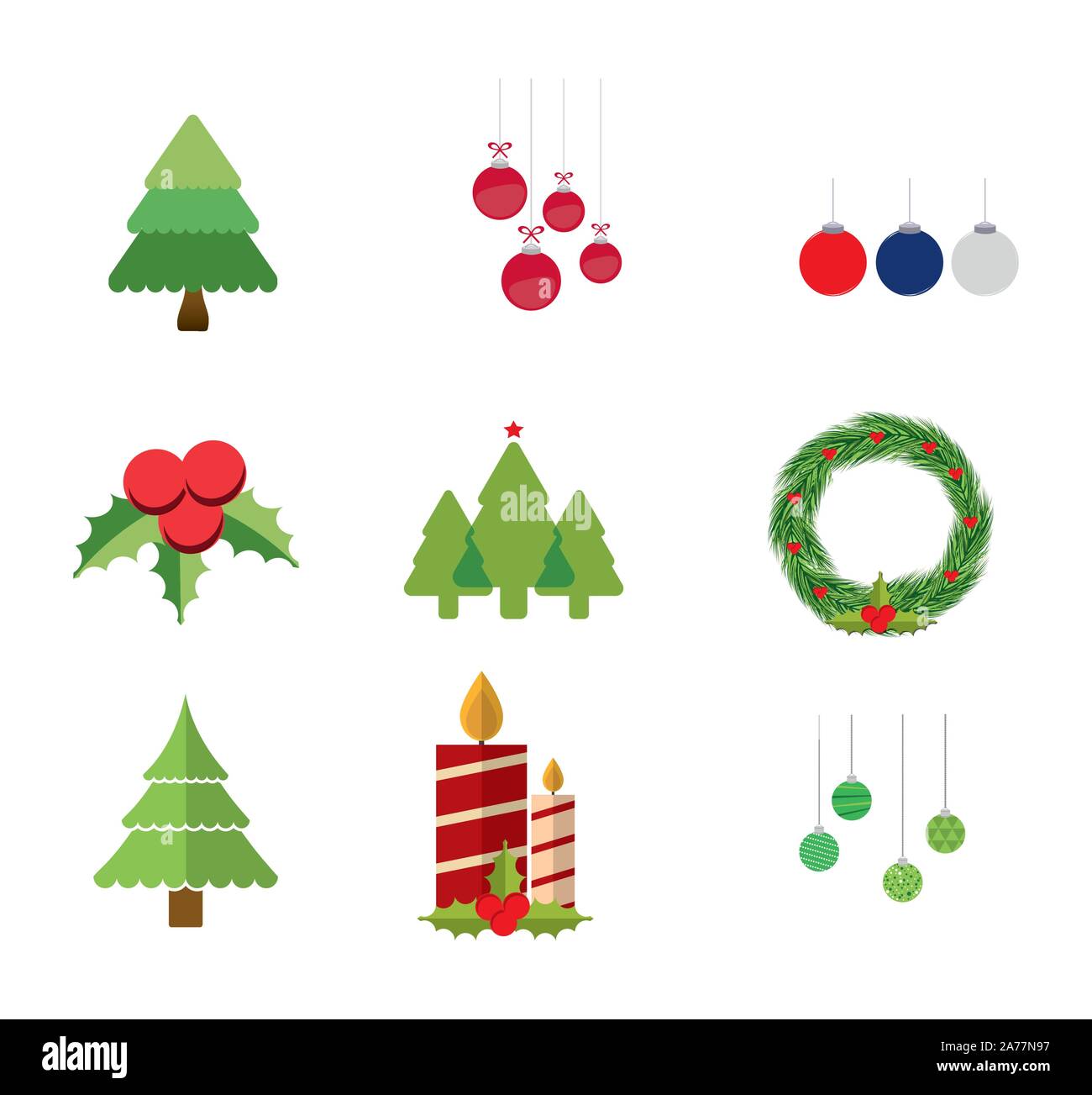 merry christmas icon set pack, High Quality variety symbols Vector ...