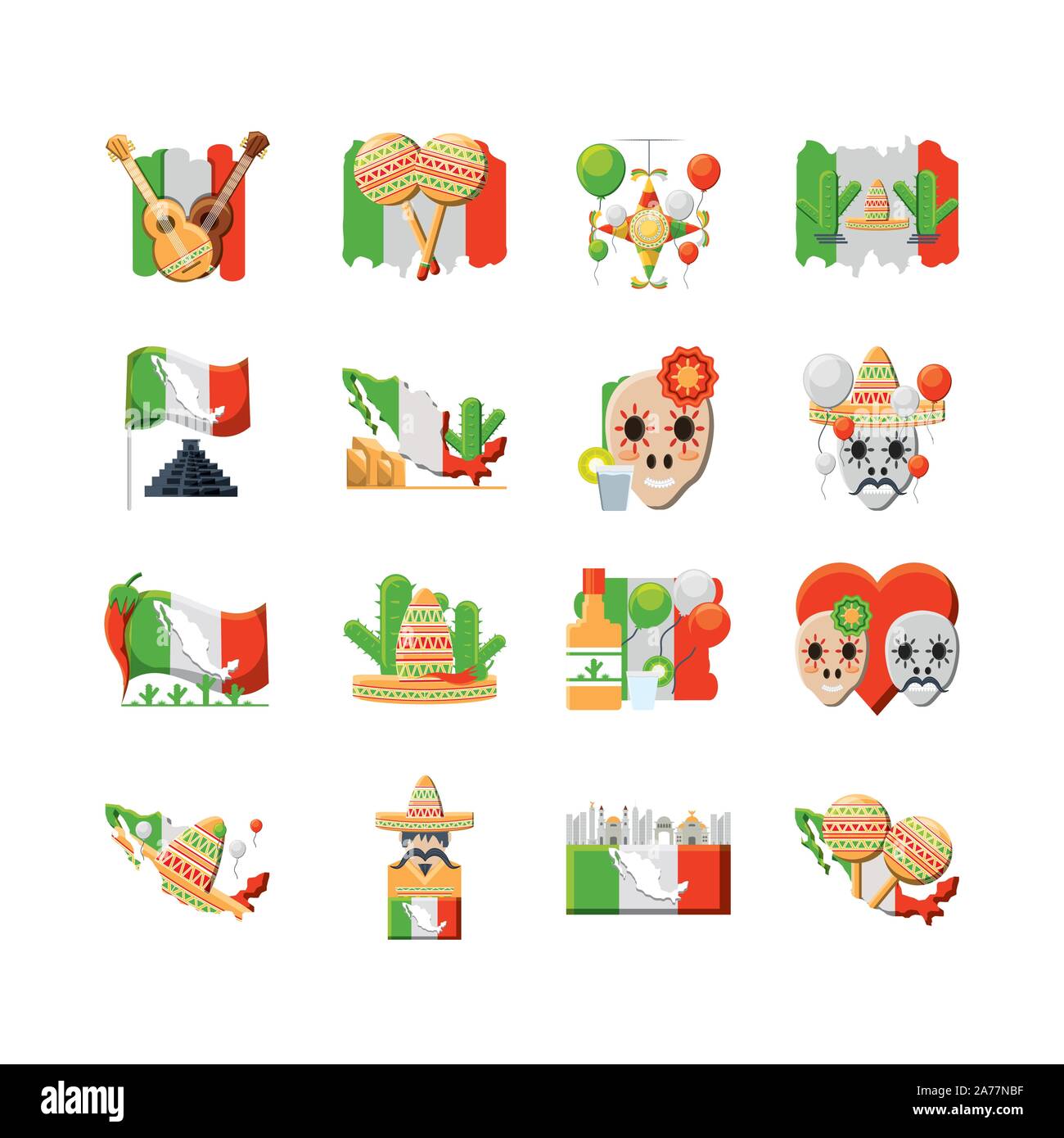 mexican icon set pack, High Quality variety symbols Vector illustration ...