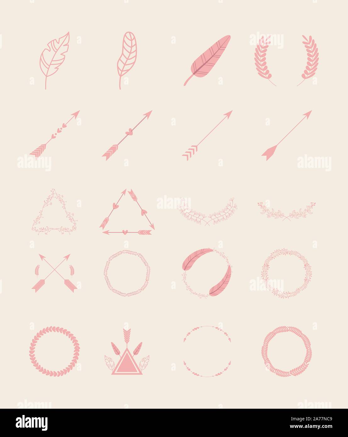 Boho icon set pack, High Quality variety symbols Vector illustration ...