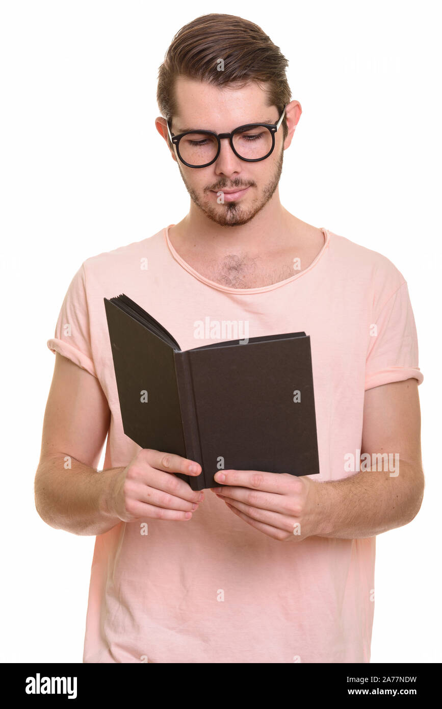 Bearded man reading book hi-res stock photography and images - Alamy