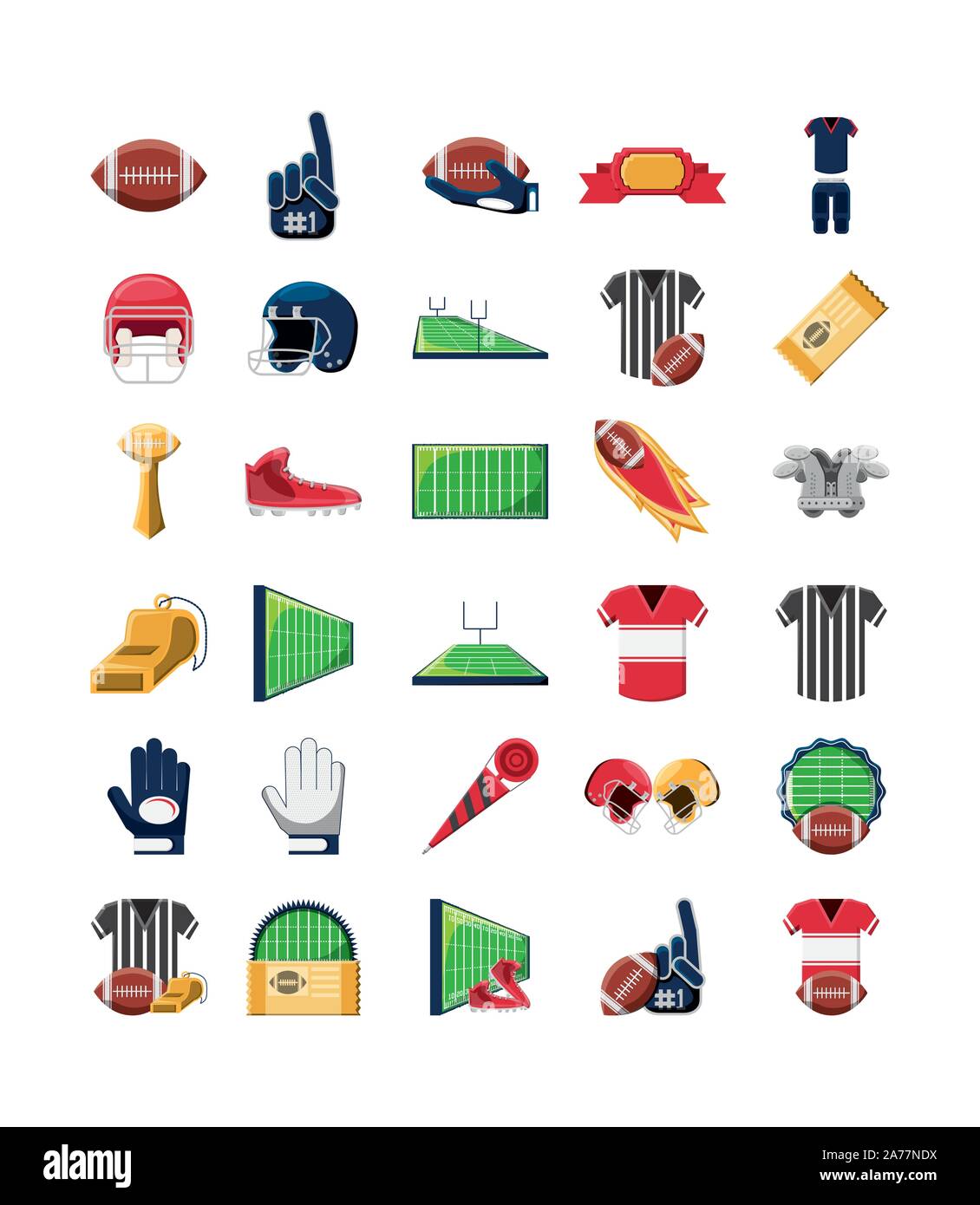 american football icon set pack, High Quality variety symbols Vector ...