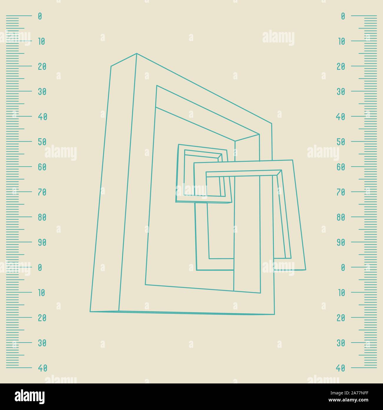 Three rectangular 3D frames blueprint Stock Vector Image & Art - Alamy