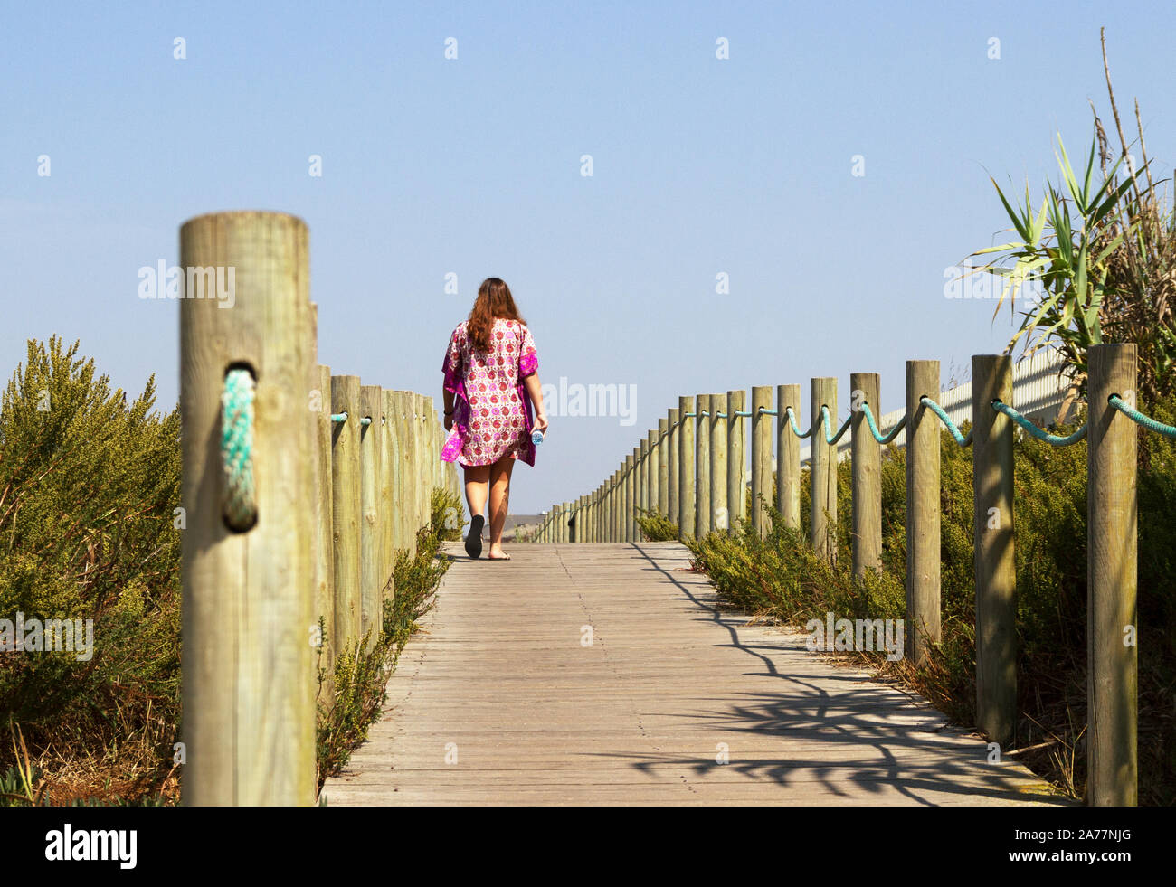 Wooden promenade at european sandy beach near sea Stock Photo - Alamy