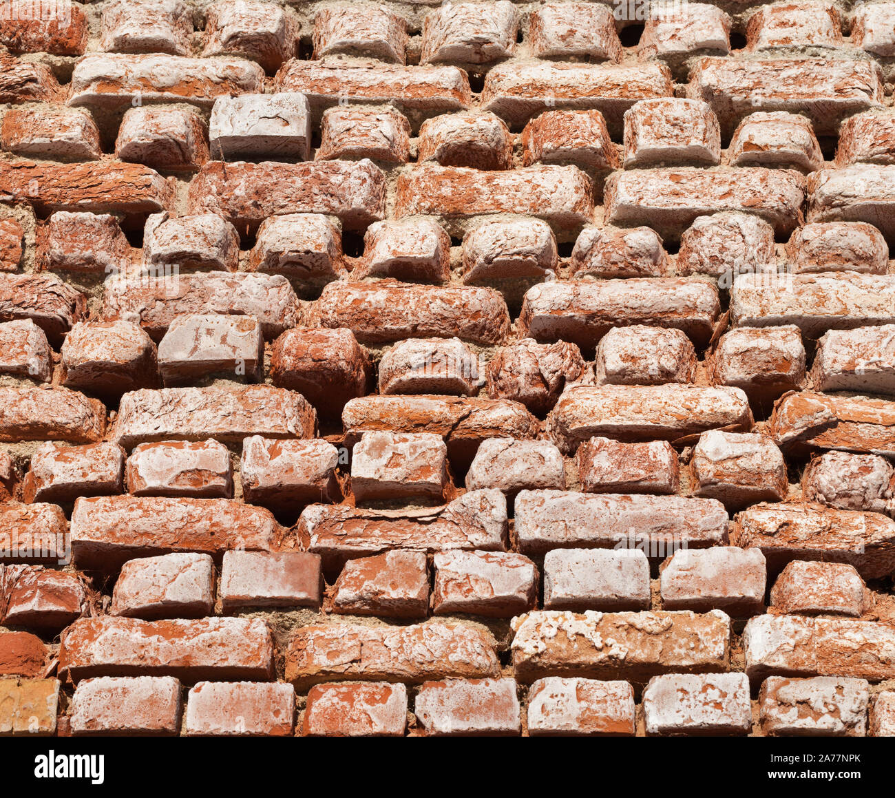 Surface of old red weathered bricks Stock Photo - Alamy