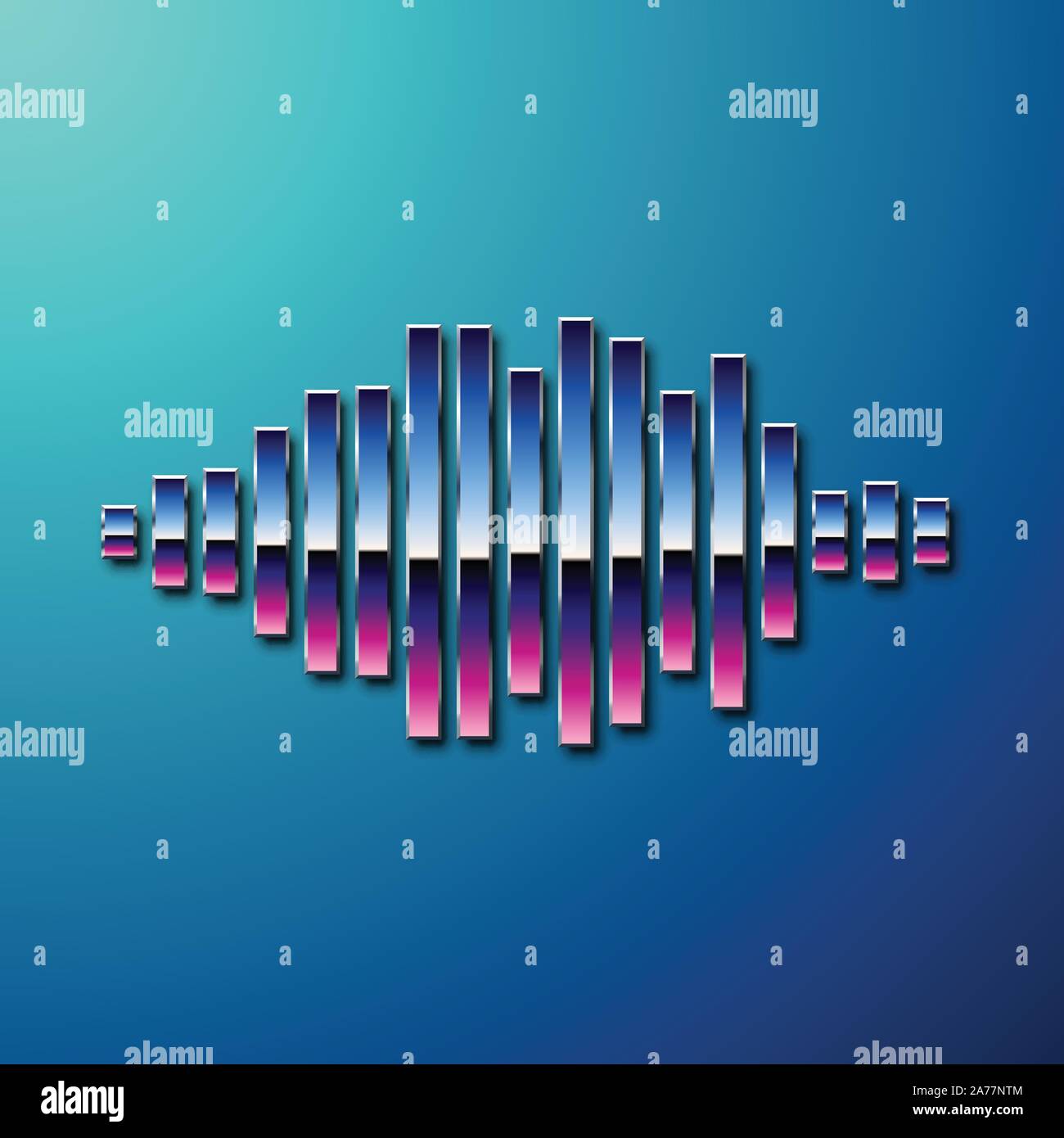 80s styled chrome sound wave Stock Vector Image & Art - Alamy
