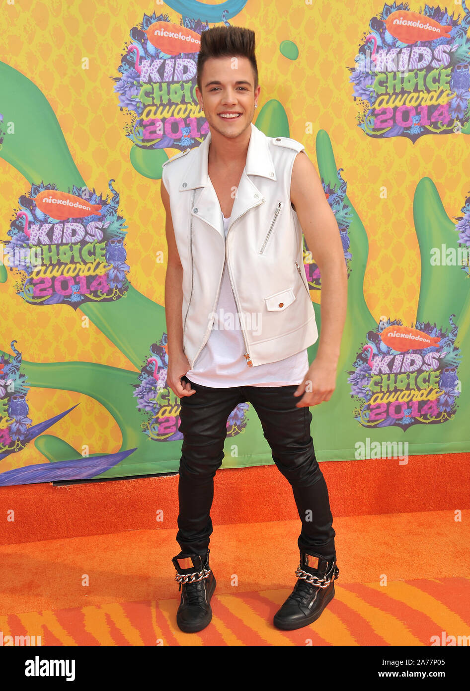 LOS ANGELES, CA - MARCH 29, 2014: German singer Luca Hanni at ...