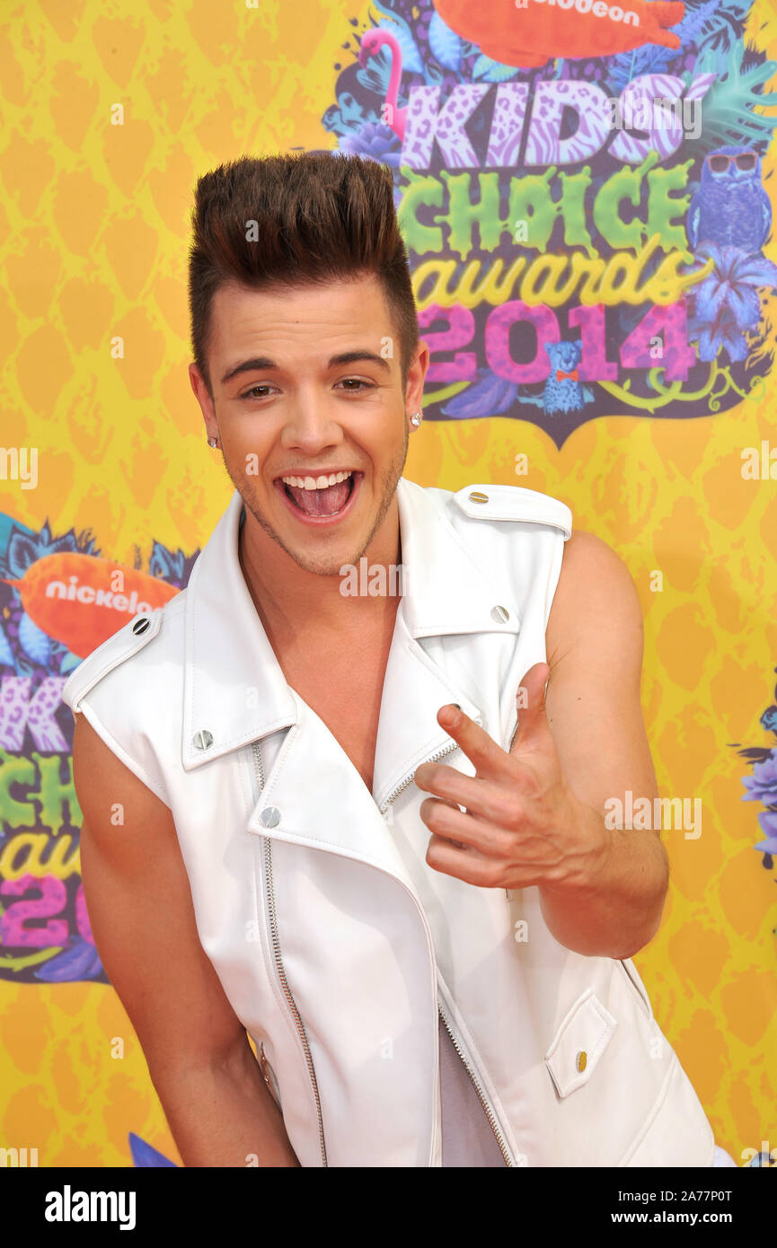 LOS ANGELES, CA - MARCH 29, 2014: German singer Luca Hanni at ...