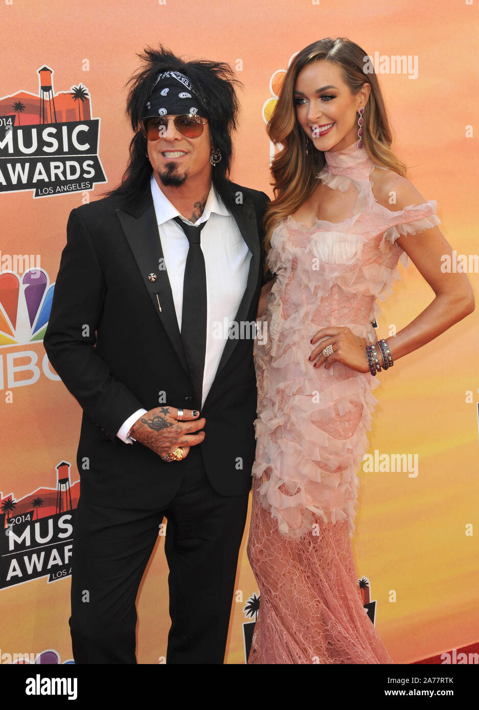 LOS ANGELES, CA - MAY 1, 2014: Nikki Sixx & Courtney Bingham at the ...
