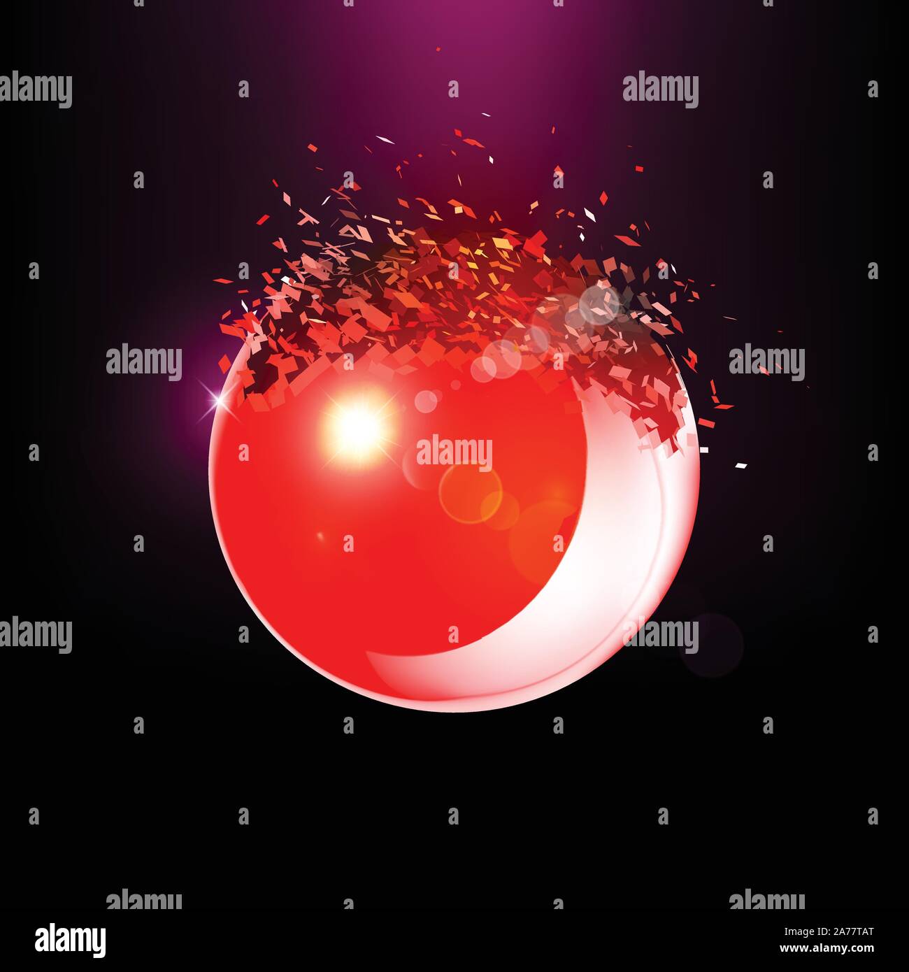 Red 3D ball exploded into pieces Stock Vector Image & Art - Alamy