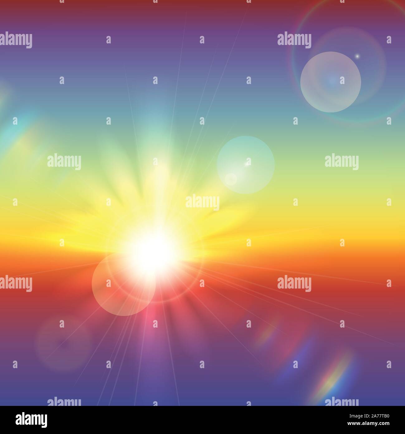 Vector sun over horizon with lens flares Stock Vector Image & Art - Alamy