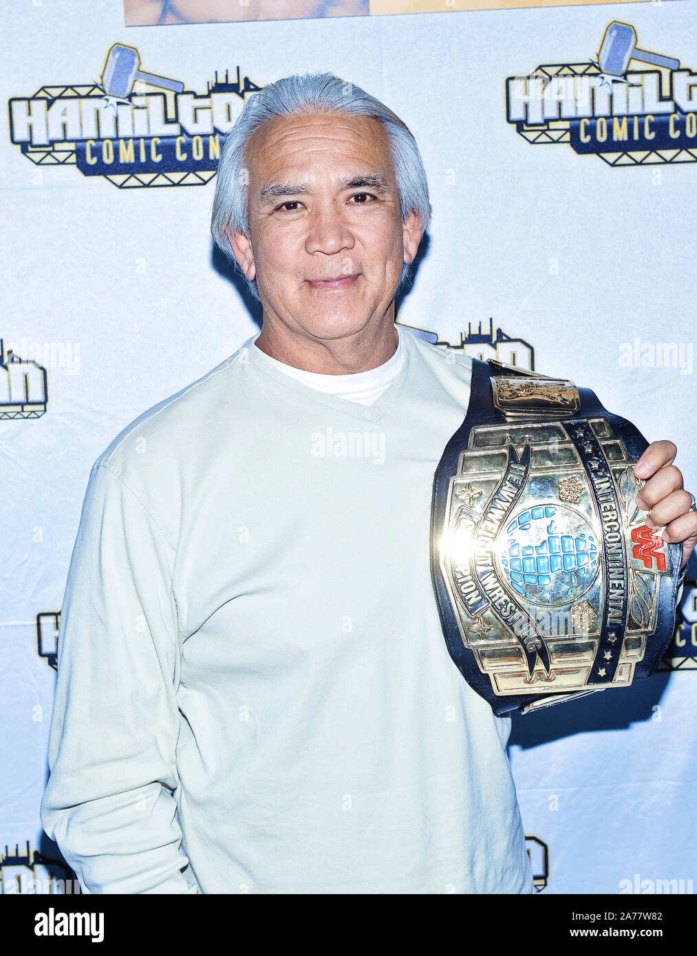 Hamilton, Ontario, Canada. 19th Oct, 2019. Retired wrestling legend ...