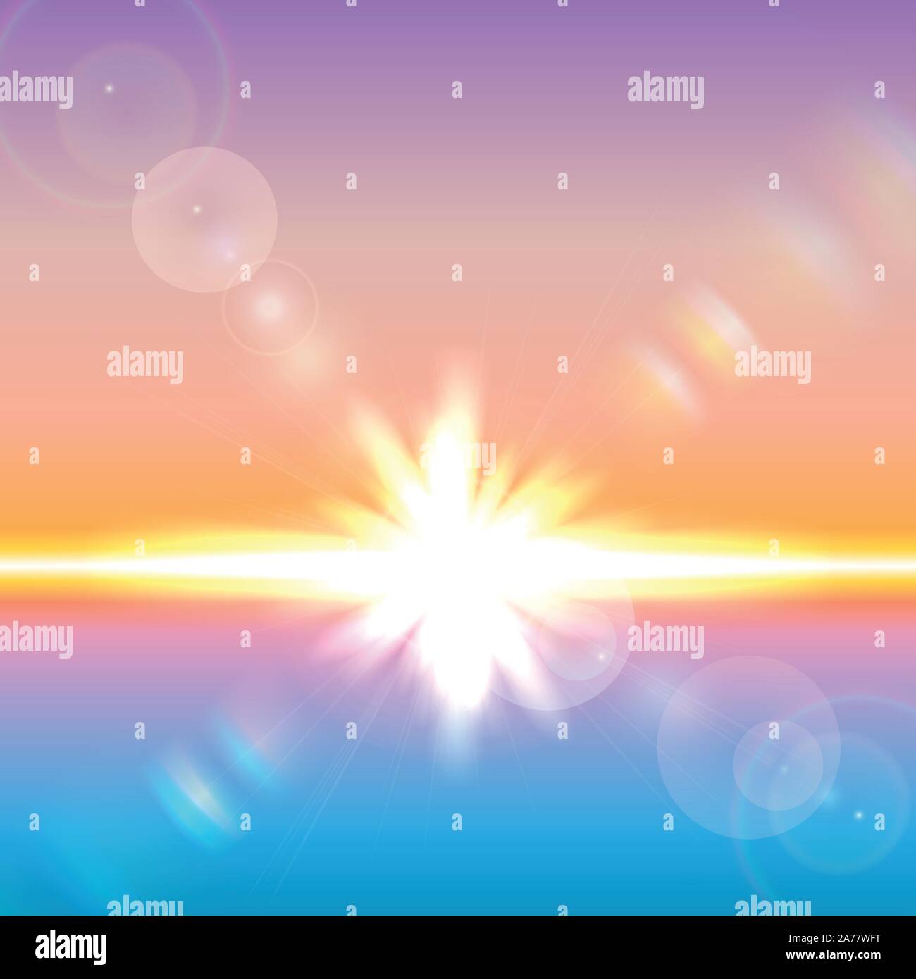 Vector sun over horizon with lens flares Stock Vector Image & Art - Alamy