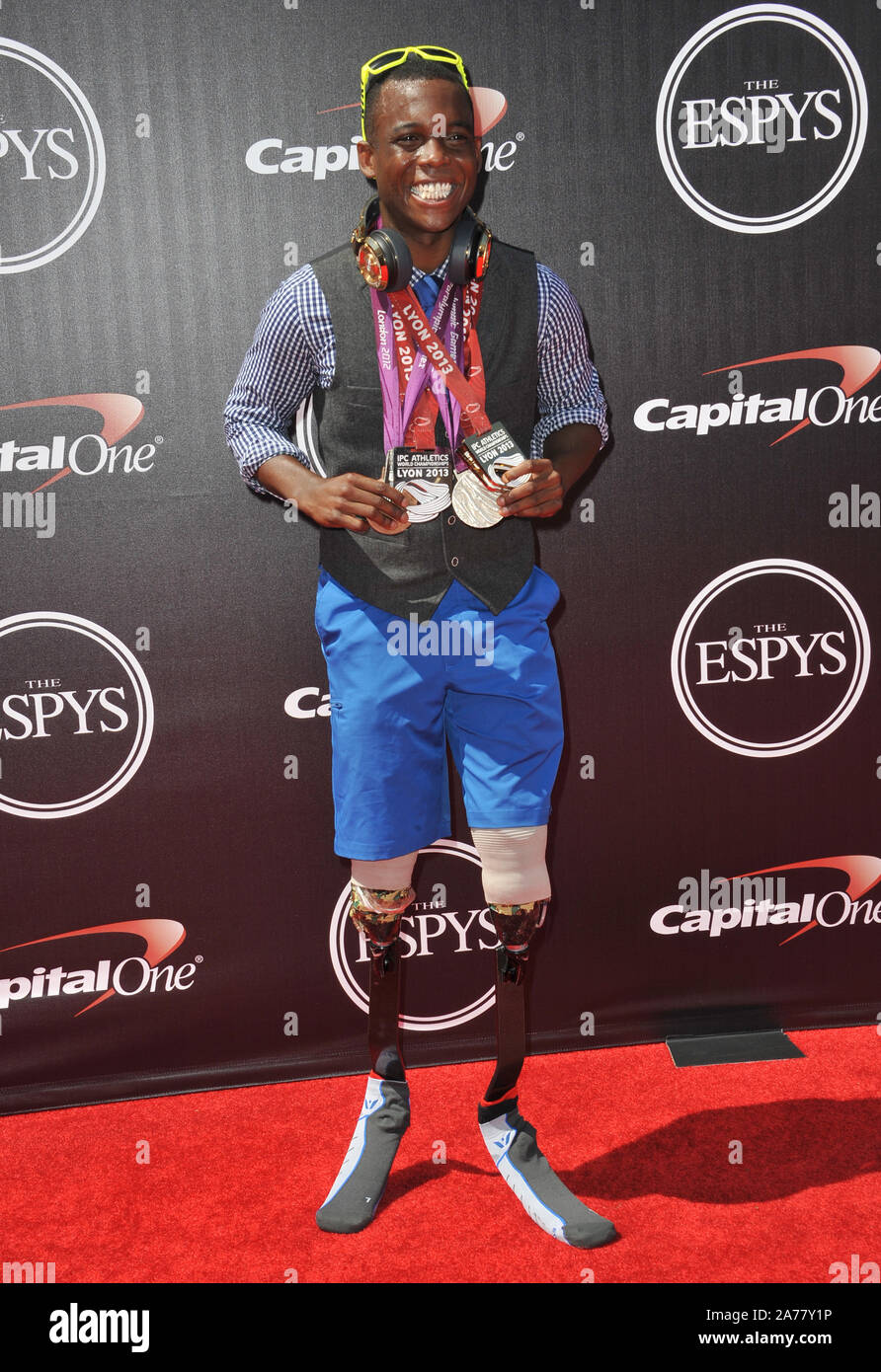 LOS ANGELES, CA - JULY 16, 2014: Paralympian Blake Leeper at the 2014 ...