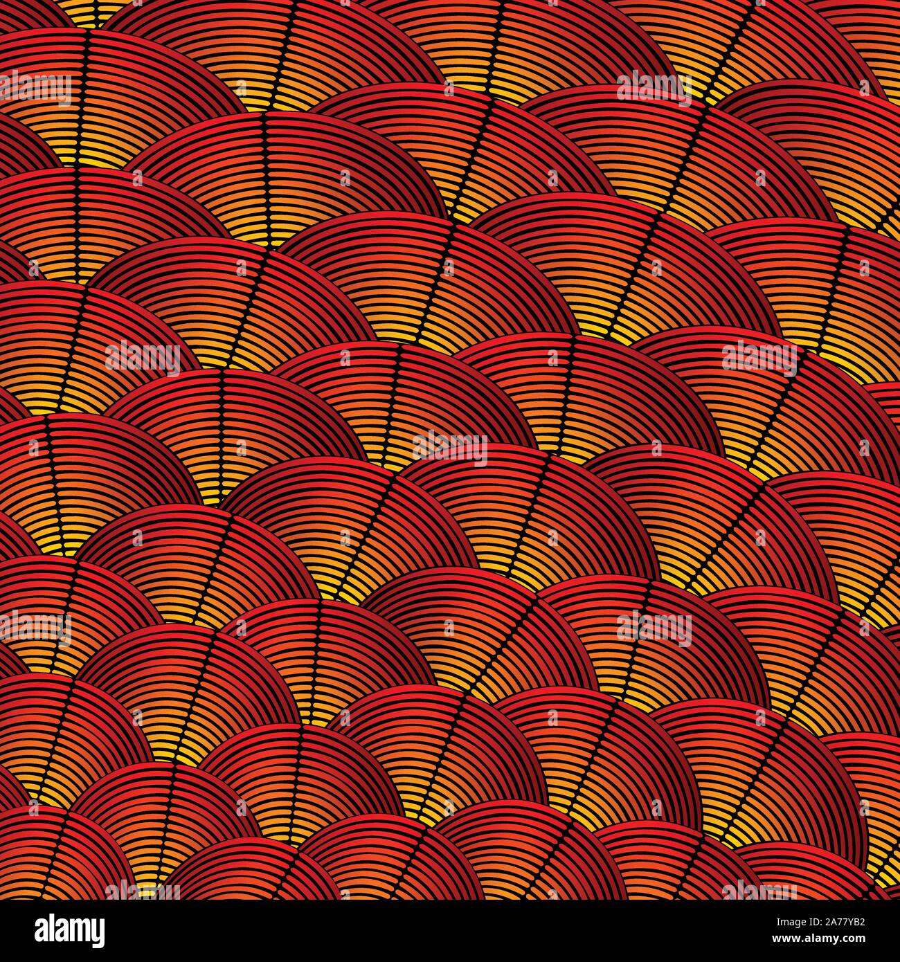 Feather styled background with curved lines styled as exotic bird ...