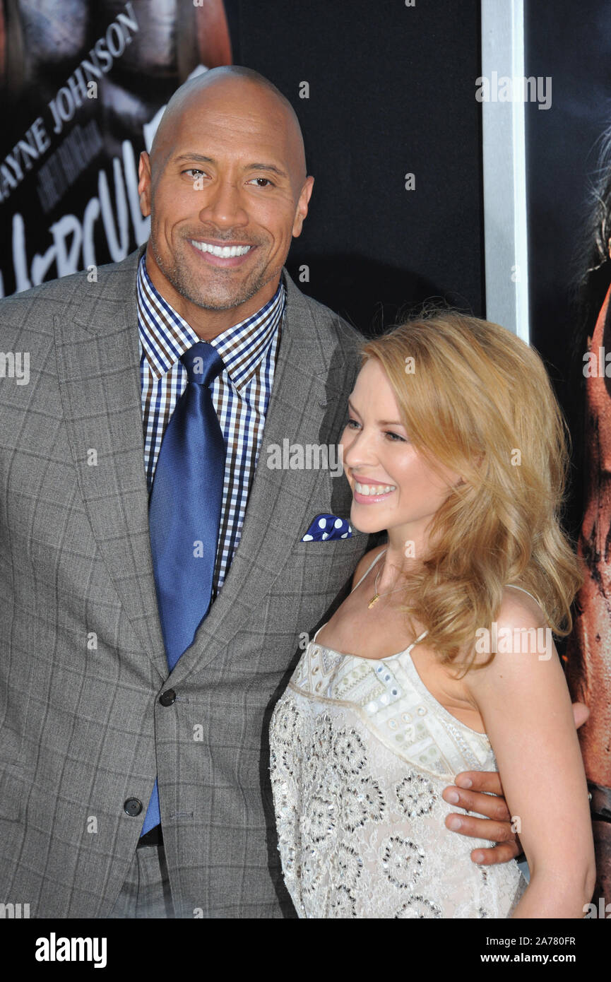 LOS ANGELES, CA - JULY 23, 2014: Dwayne "The Rock" Johnson & Kylie ...