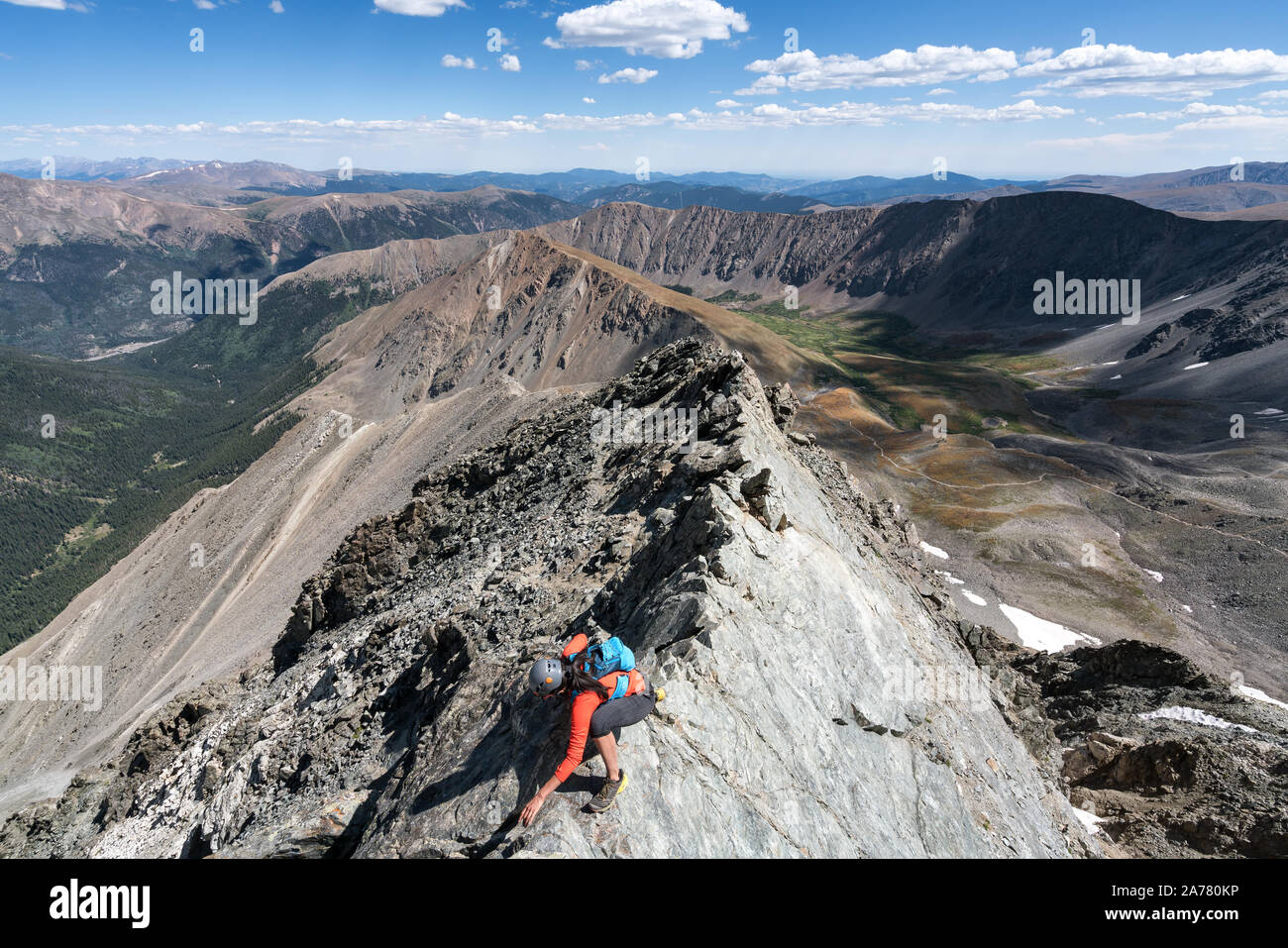 Climbing to he Torreys Peak via the Kelso Ridge in Colorado, USA Stock ...