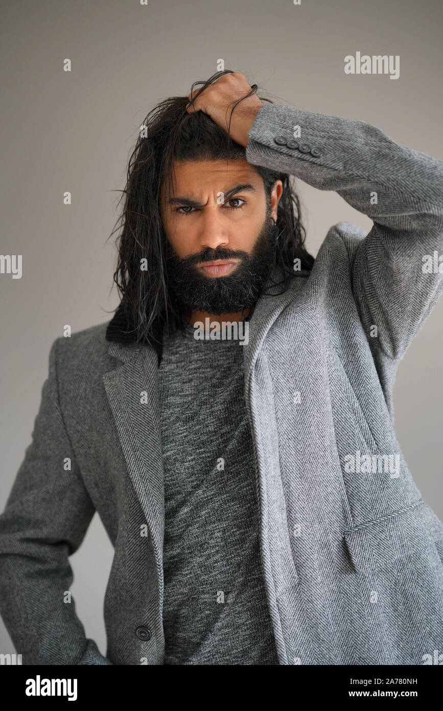 Grey haired 30 years old hi-res stock photography and images - Alamy